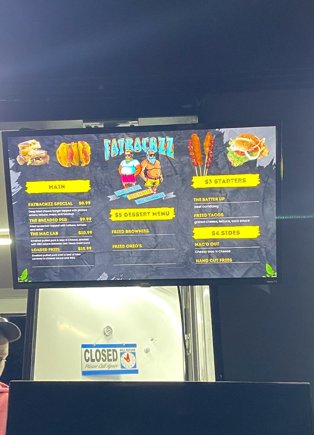 Food Truck Menu Template – Digital Street Food Signage | BBQ, Fries ...