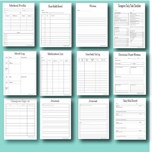 Caregiving / Home Health Record Keeping Forms - Etsy