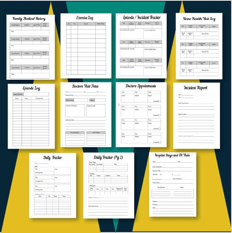 Caregiving / Home Health Record Keeping Forms - Etsy