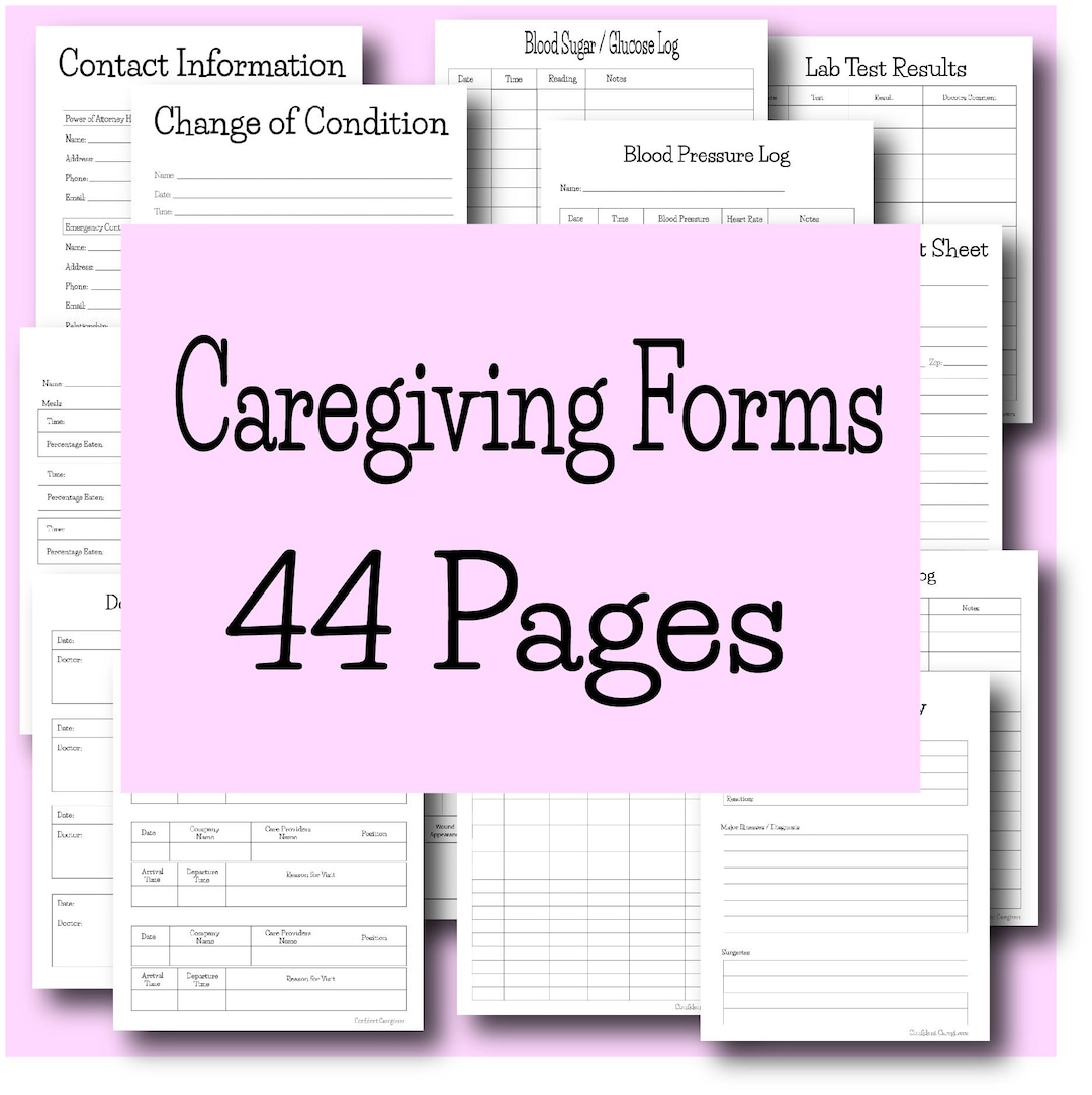 Caregiving / Home Health Record Keeping Forms - Etsy