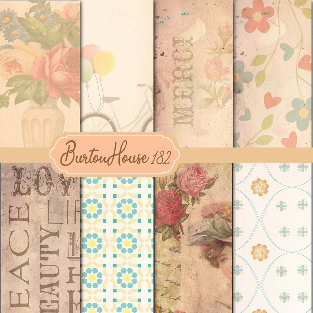 Vintage Digital Paper - Etsy