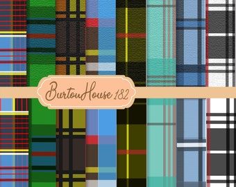 Scottish Tartan Digital Paper, Digital Christmas Plaid Seamless Paper ...