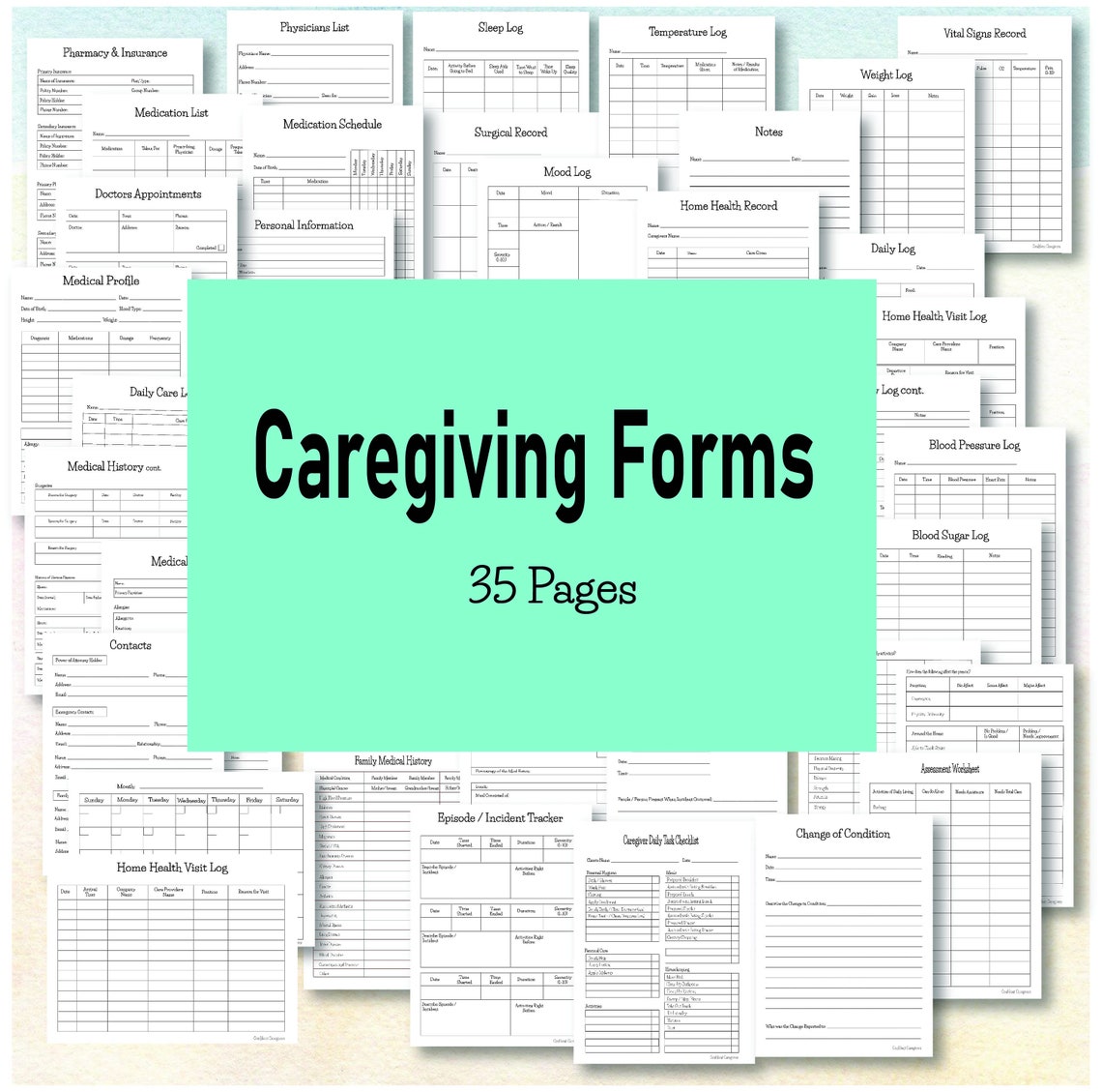 Caregiving / Home Health Record Keeping Forms - Etsy Canada