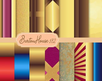 Gold Digital Paper, Grunge, Background, Scrapbook - Etsy