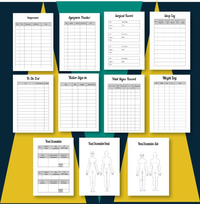 Caregiving / Home Health Record Keeping Forms - Etsy