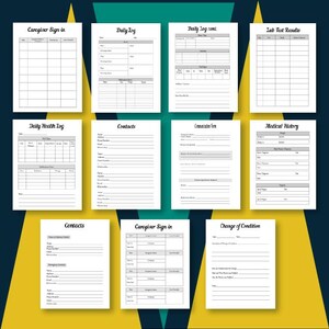 Caregiving / Home Health Record Keeping Forms - Etsy
