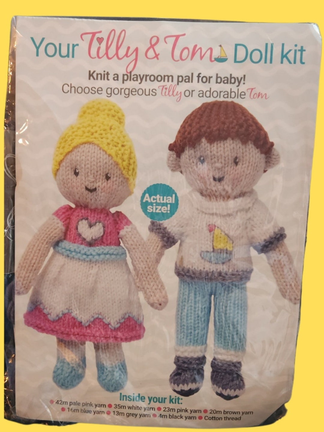 Tilly or Tom Doll Kit, Vintage Doll Kit, Knit Playroom Pal for Baby ...