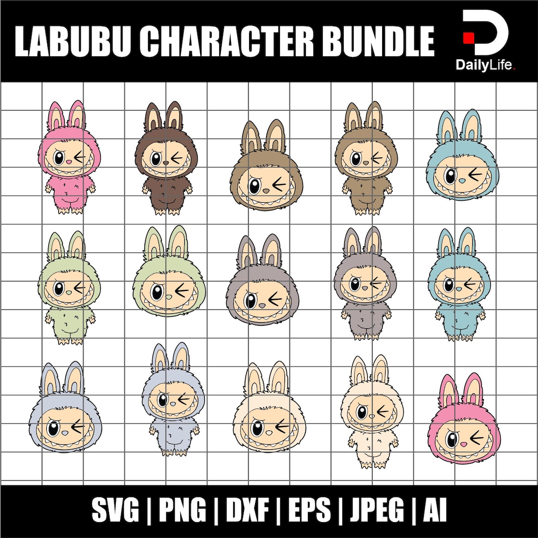 Labubu Designs Svg Png Bundle, Svg, Labubu Png Svg, Vector Digital File ...