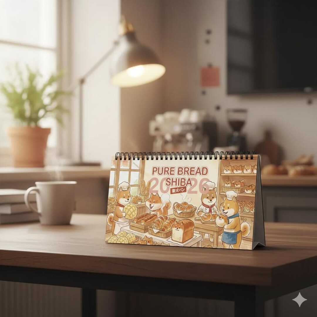 2026 Shiba Dog Loaf Desk Calendar – Cute Bakery-style Pup Art, Kawaii ...