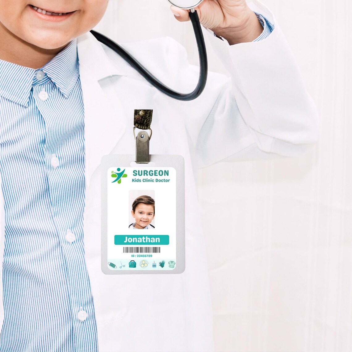 Surgeon ID Card Badge, Kids Junior Doctor, Medical Name Tag Canva ...