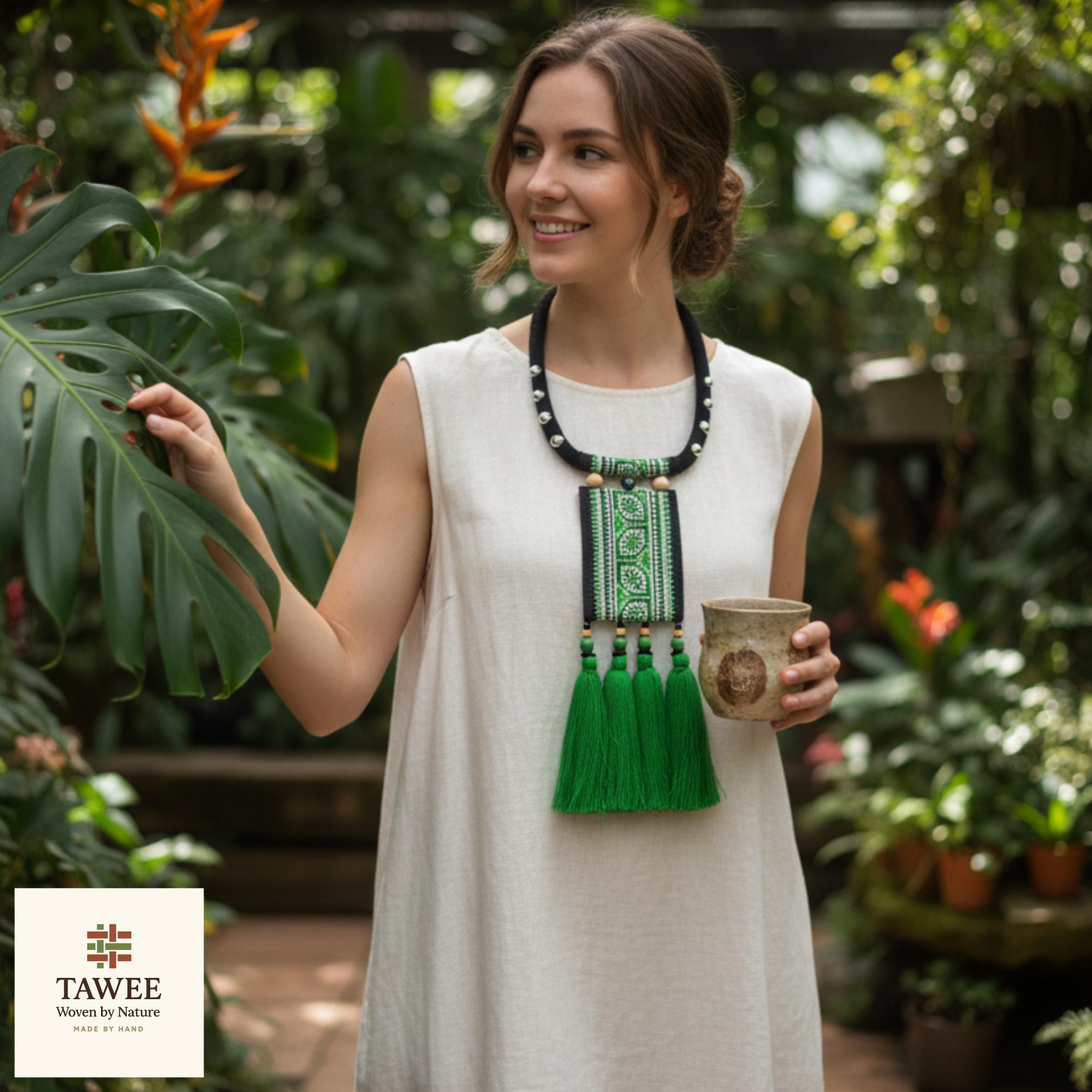 Akha Hill Tribe Embroidered Necklace – Handmade Boho Tassel Jewelry ...