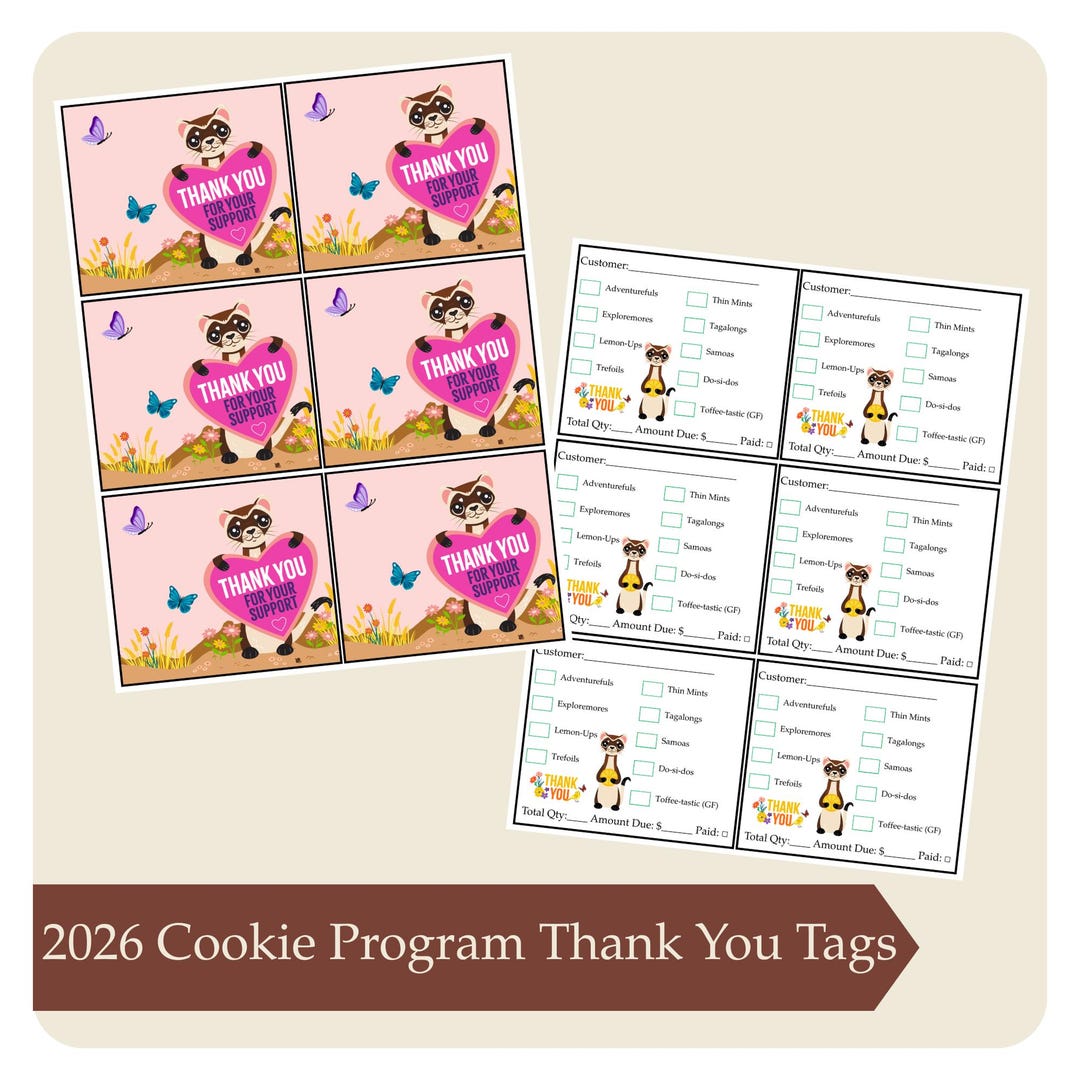 Girl Scout Cookie Program Thank You Tags (digital Download) LB Bakers ...