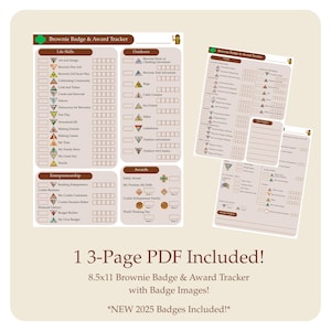 2025-2026 Brownie Badge Tracker Checklist: Girl Scout Printable ...