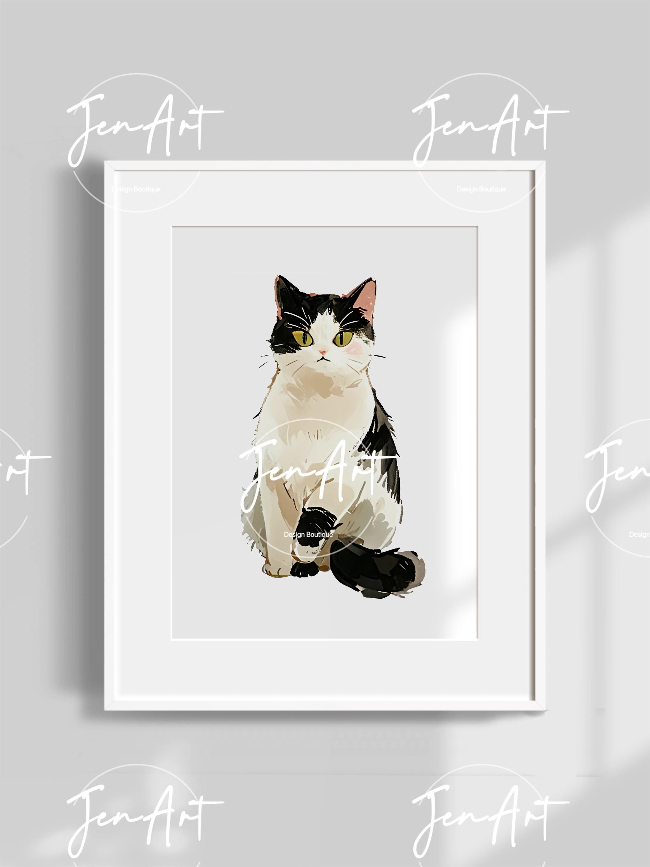 Hand-drawn Cat Clipart – 40 Digital Clipart Bundle, Cute Cat ...