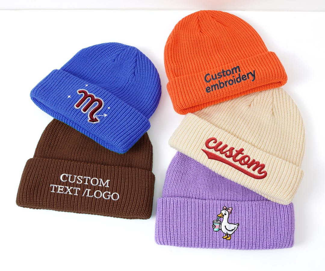 Personalized Embroidered Beanie,custom Text/logo Winter Hat,classic ...