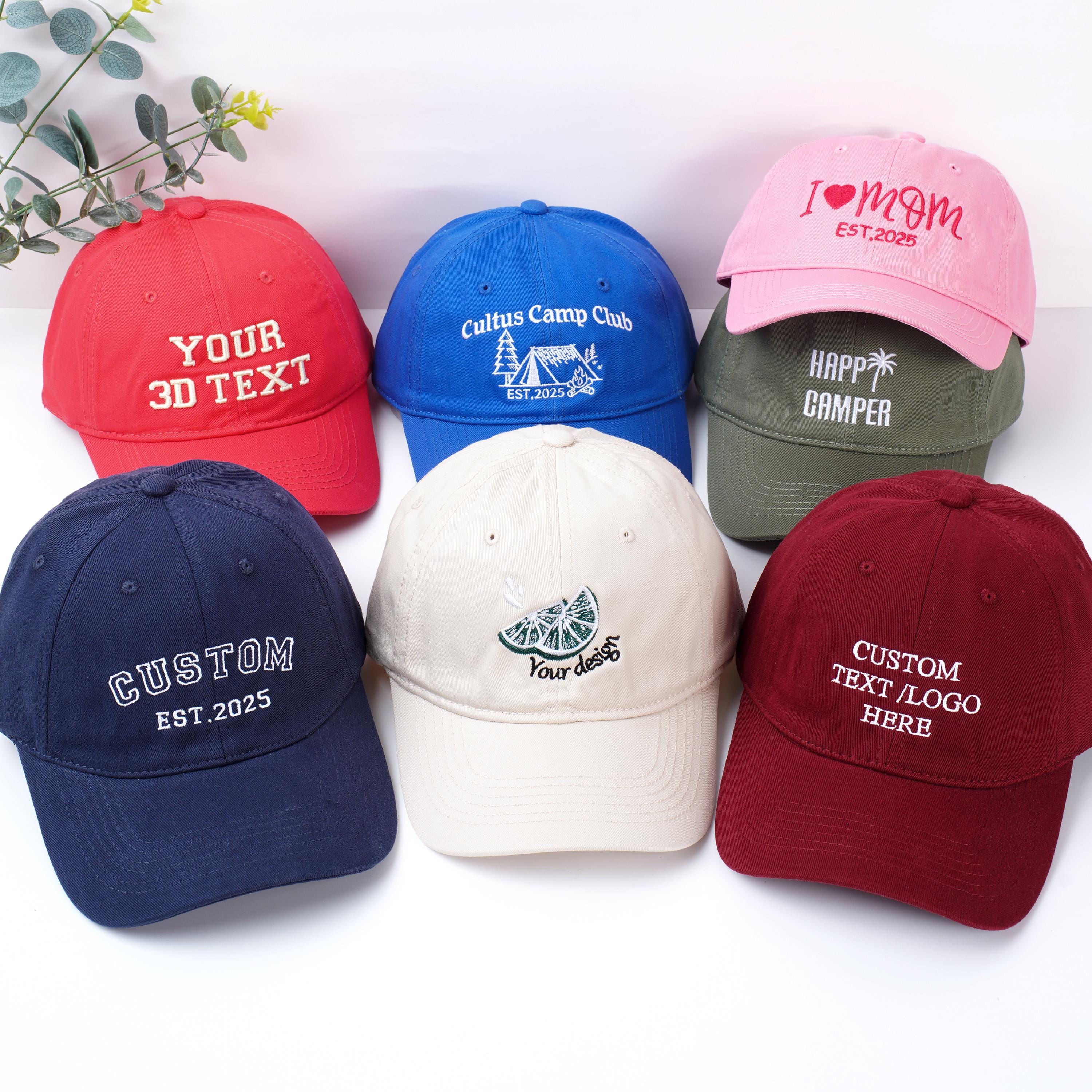 Embroidered Hat Custom Text/logo Personalized Dad Cap Bachelorette Hat ...