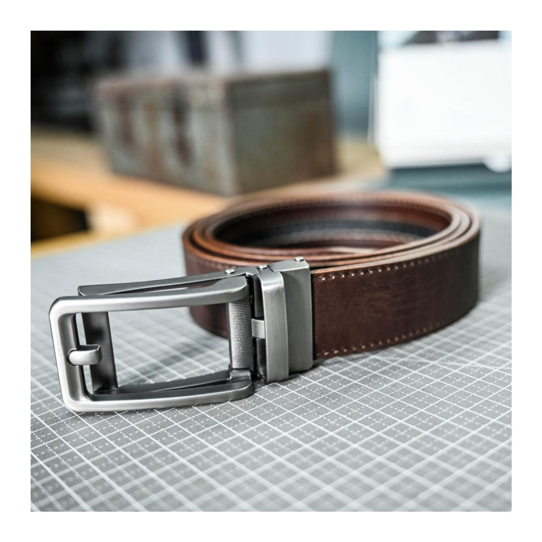 The First Layer of Leather Sliding Buckle Men's Belt, Handmade Business ...