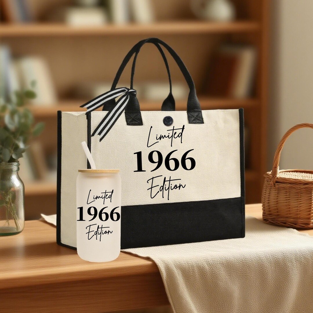 Limited Edition Birthday 1966 Cotton Canvas Tote Bag,59th Birthday Gift ...