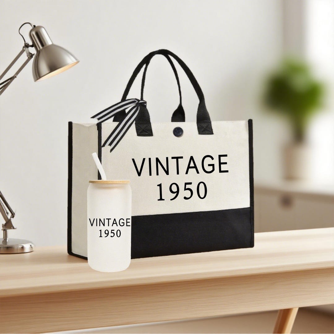 75th Birthday Gift for Women,vintage 1950 Beach Tote Bag,vintage 1950 ...