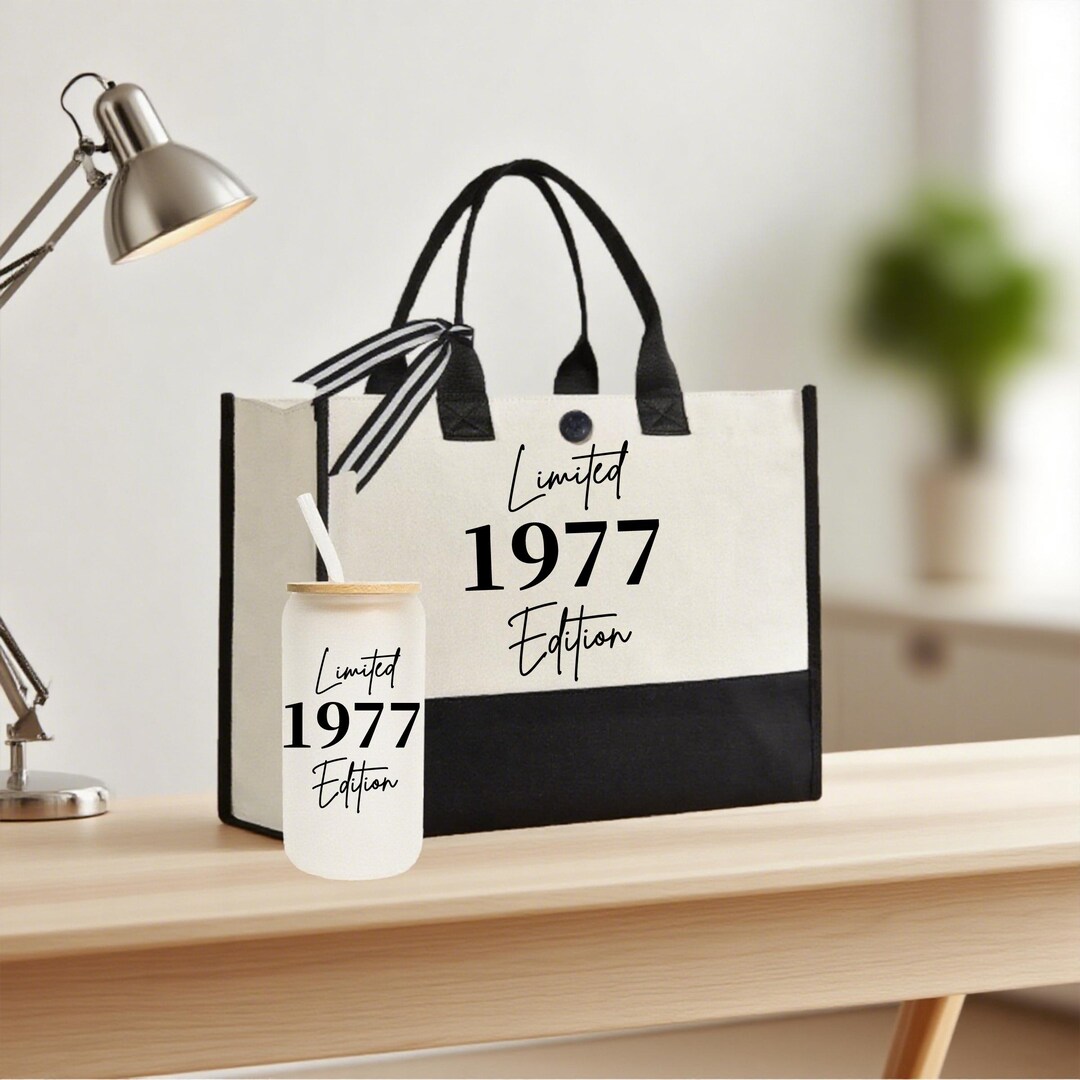 Limited Edition Birthday 1977 Cotton Canvas Tote Bag 48th Birthday Gift ...