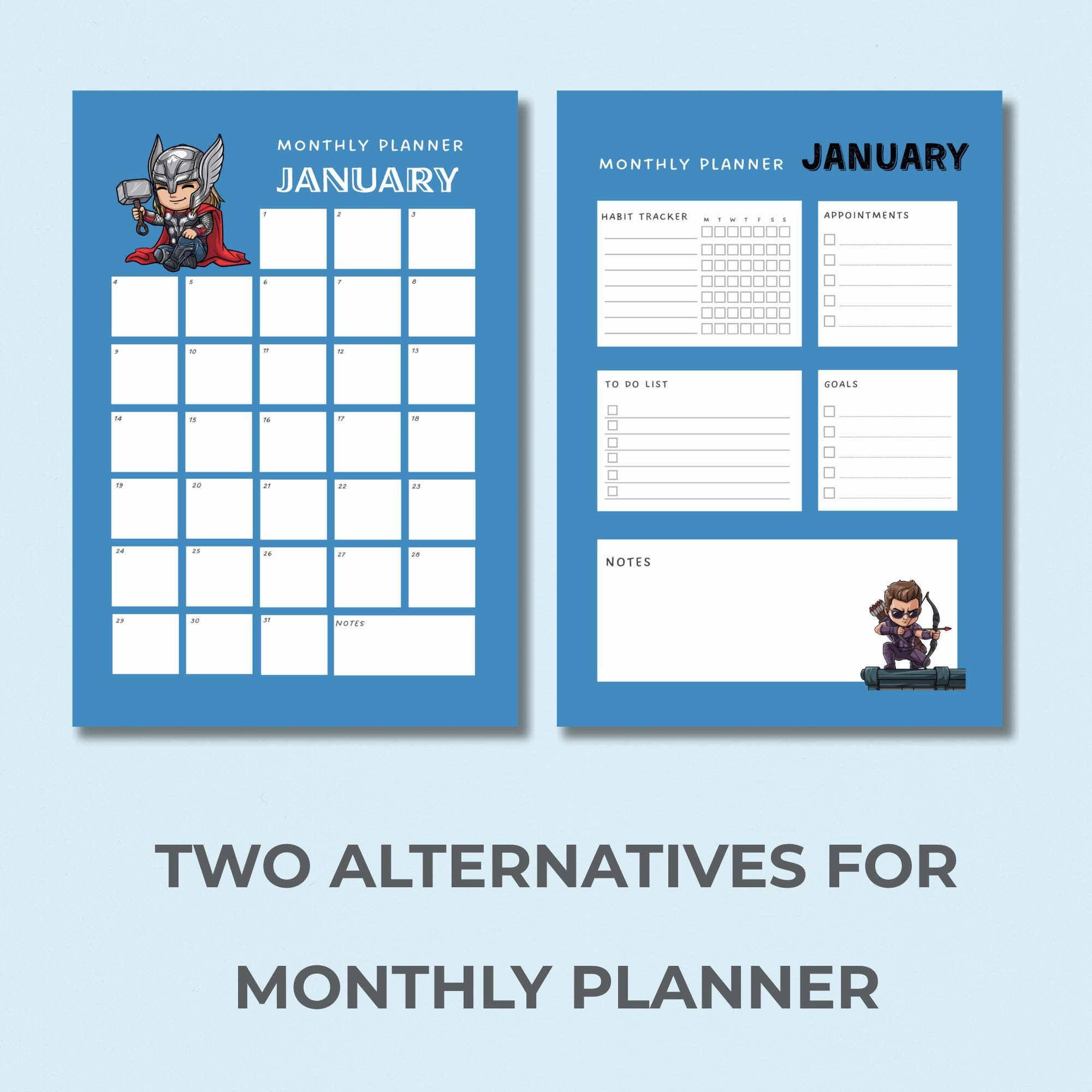 Superhero Kids Planner: Printable Elementary Student Organizer (digital ...