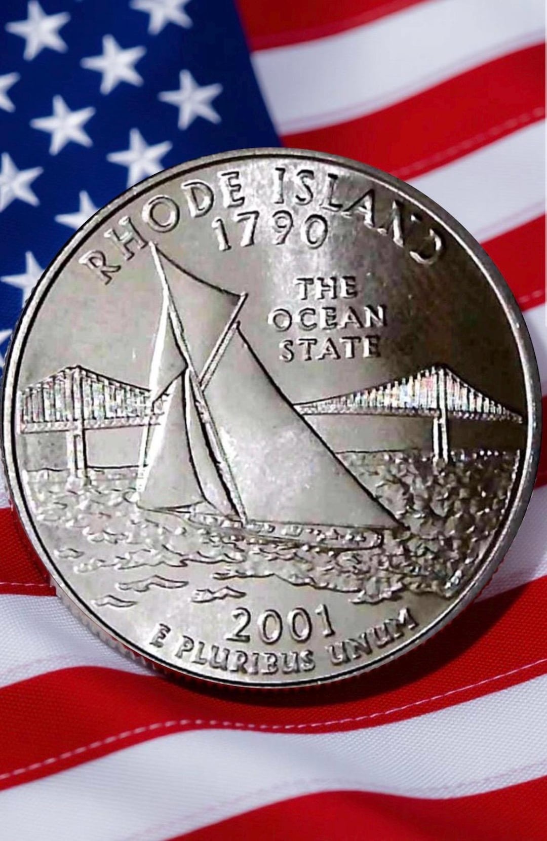 2001 P & D Rhode Island State Quarter Circulated US Mint 25C Coin ...