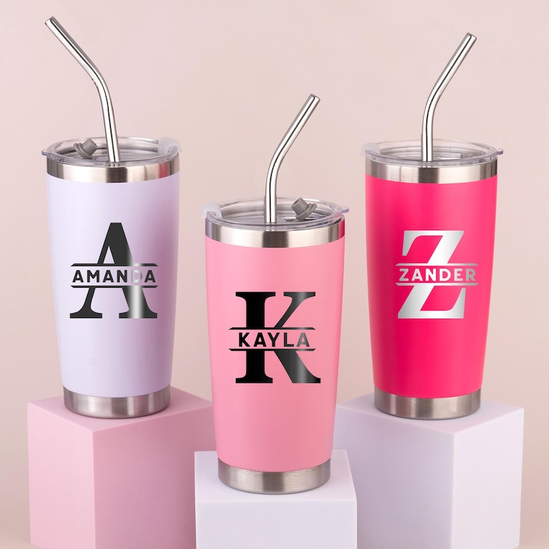 Bridesmaid Cups, Laser Engraved Tumblers, Personalized Stainless Steel ...