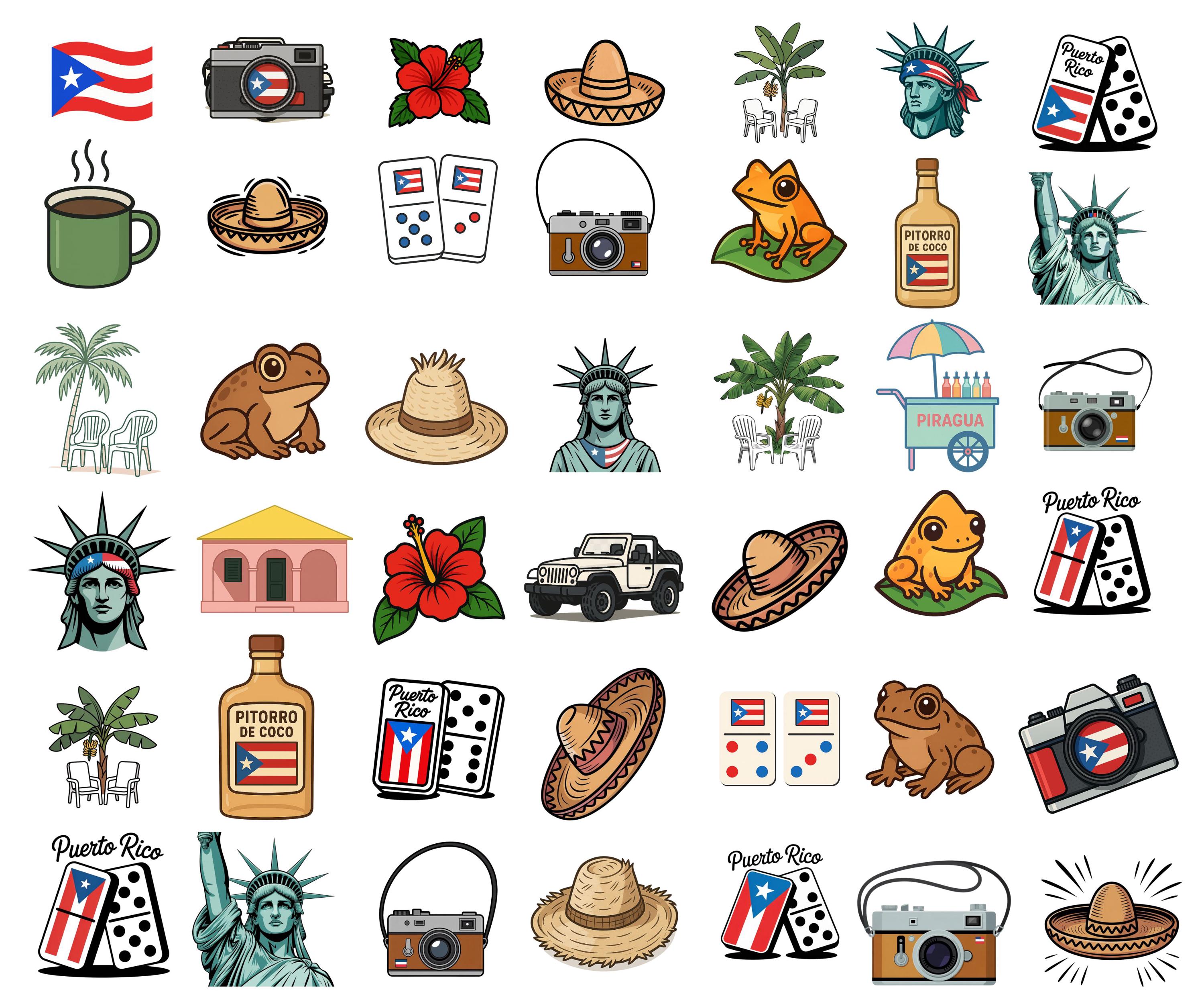 Puerto Rico Clipart PNG Bundle, Boricua Pride, Sapo Concho (digital ...