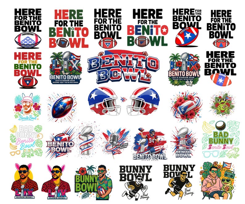 Benito Bowl Png Bundle 30, Boricua Png, Half Time Show, Bad Bunny X ...