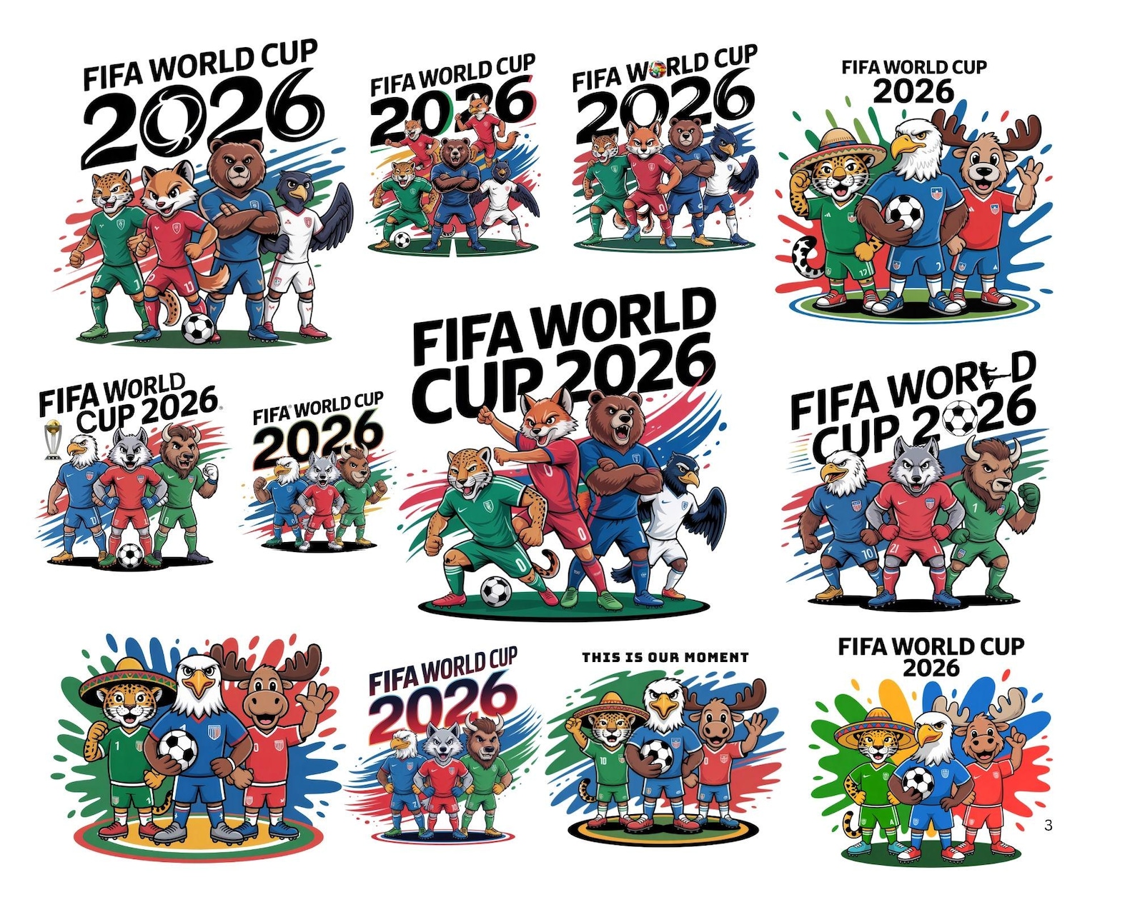 World Cup Soccer Cartoon Character 2026 PNG ,world Cup 2026 Bundle ...