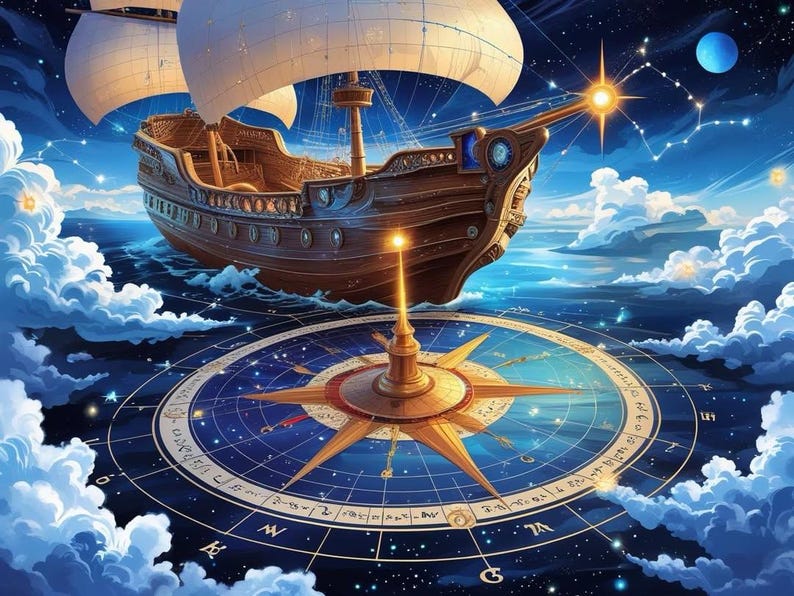 1000-piece Puzzle: Celestial Voyage Map With Celestial Ship and ...