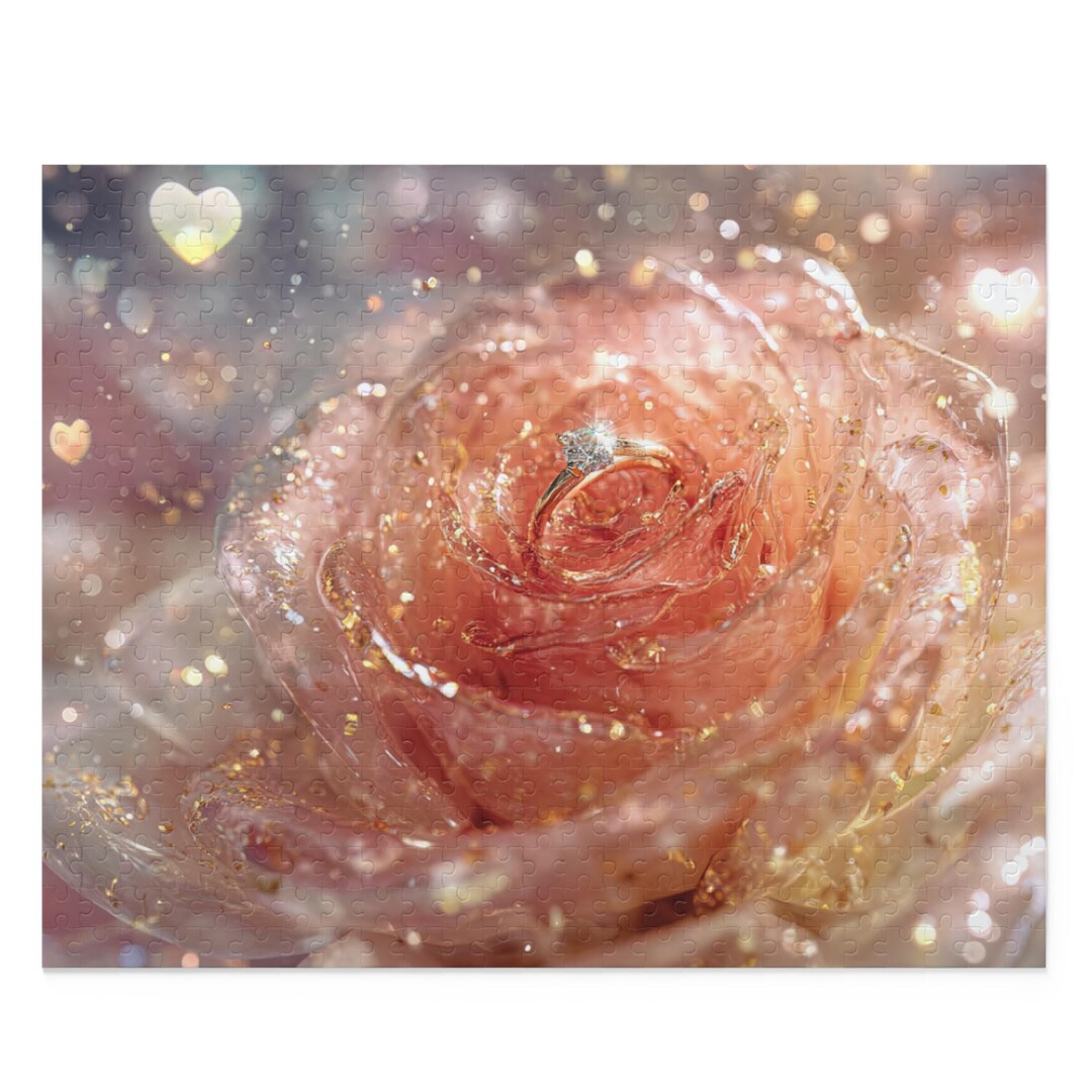 Glass Rose & Promise Ring - Fantasy Art Jigsaw Puzzle - Etsy
