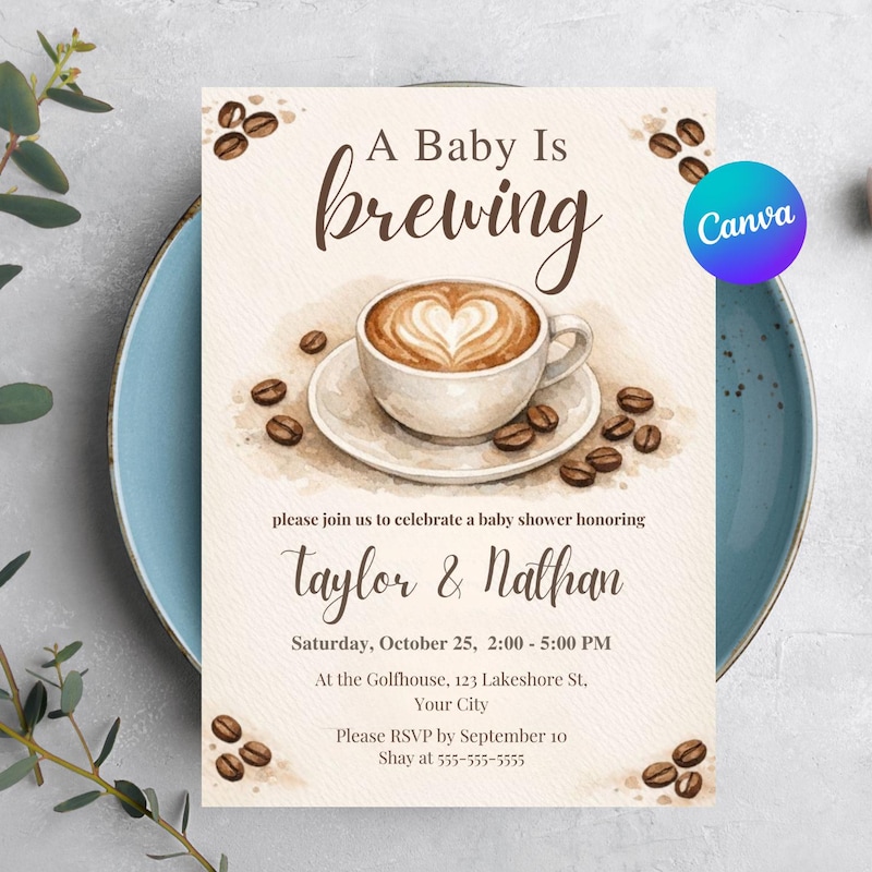 Coffee Theme Baby Invites - Etsy