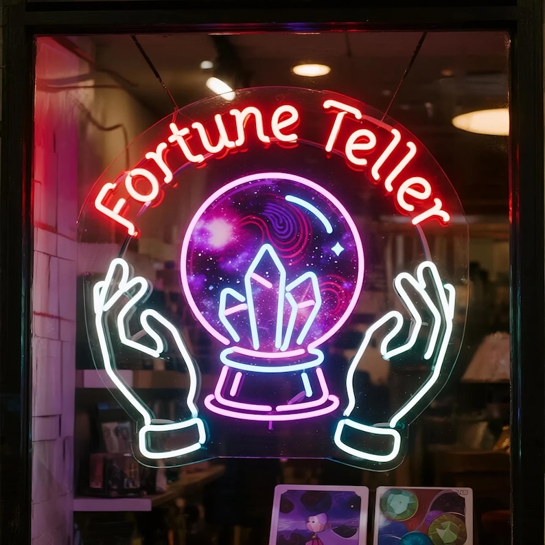 Custom Fortune Teller Neon Sign: Crystal Ball LED Mystic Decor - Etsy