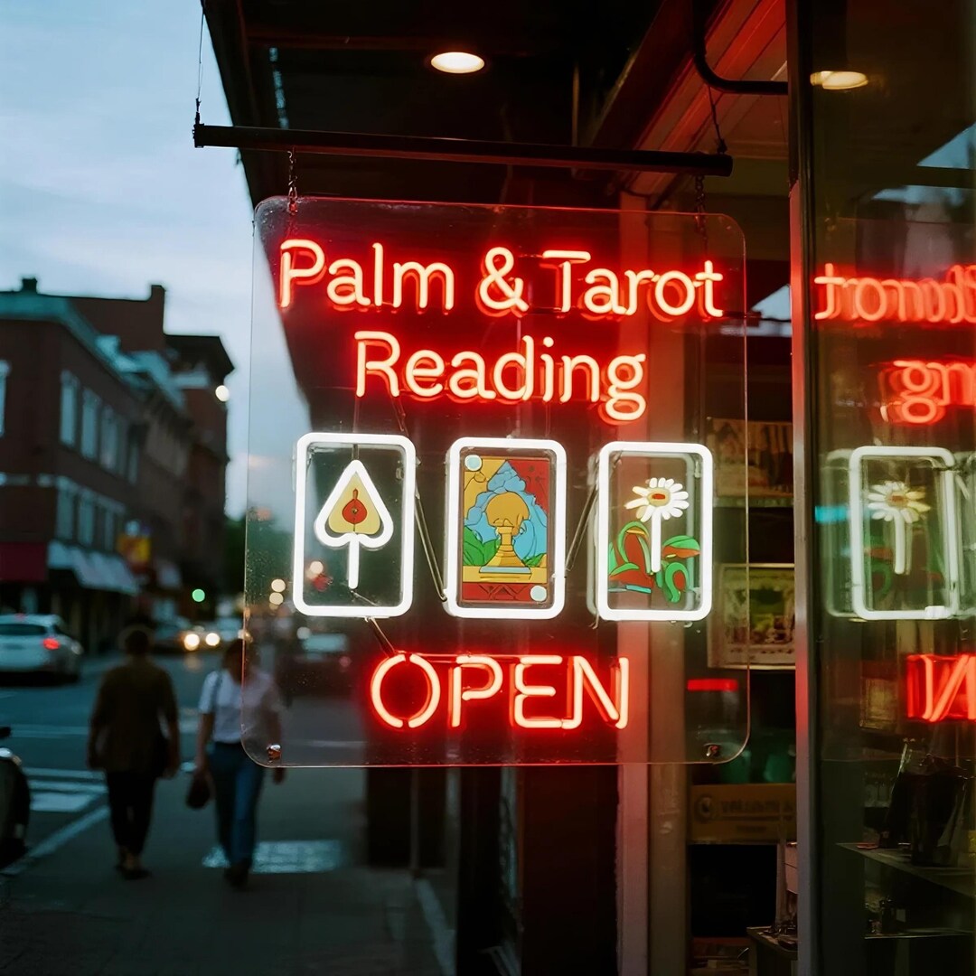 Palm Tarot Reading Neon Sign: Custom Psychic Shop Decor - Etsy