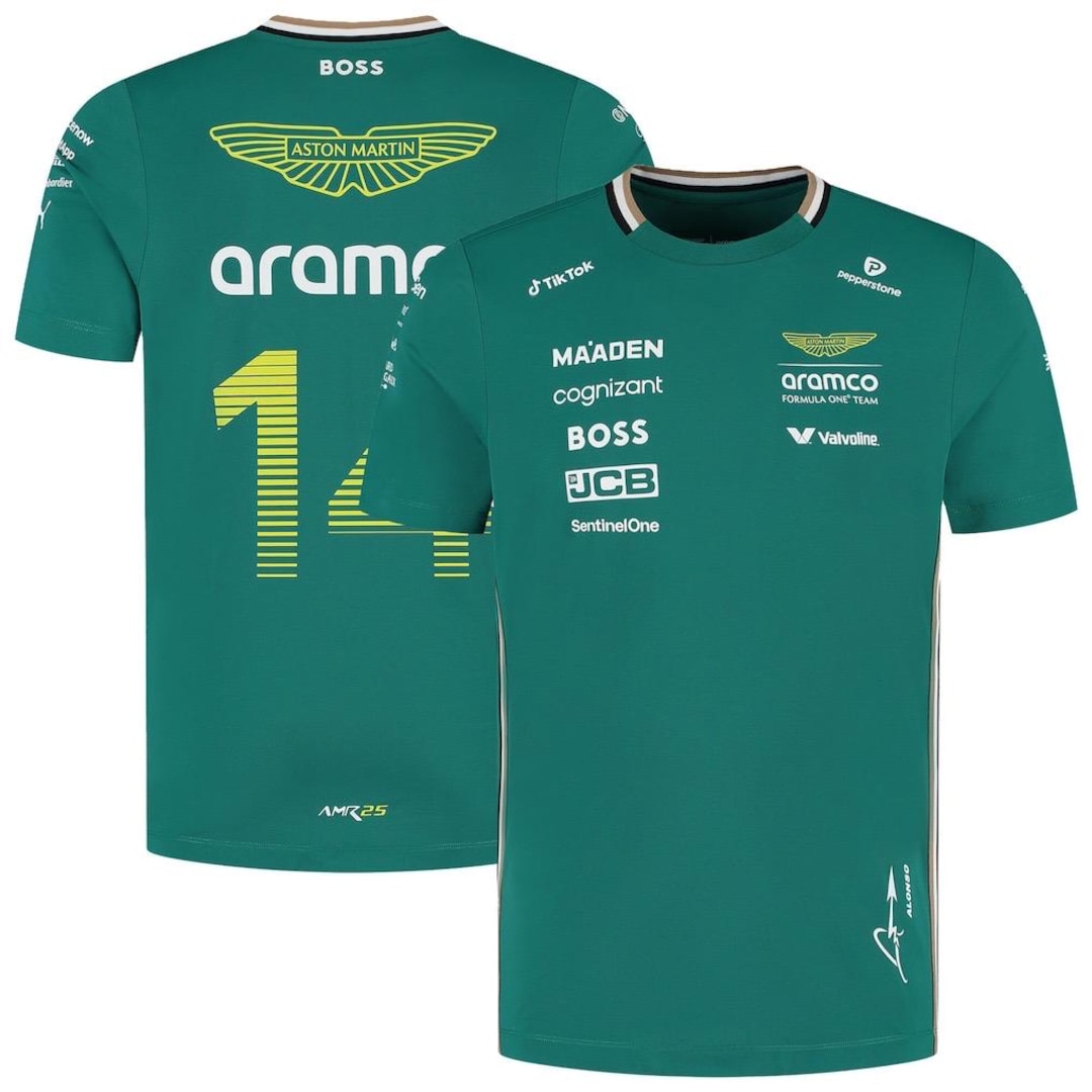 2025-26 F1 Aston Martin Team Jerseys 2025 Official Fernando Alonso T ...