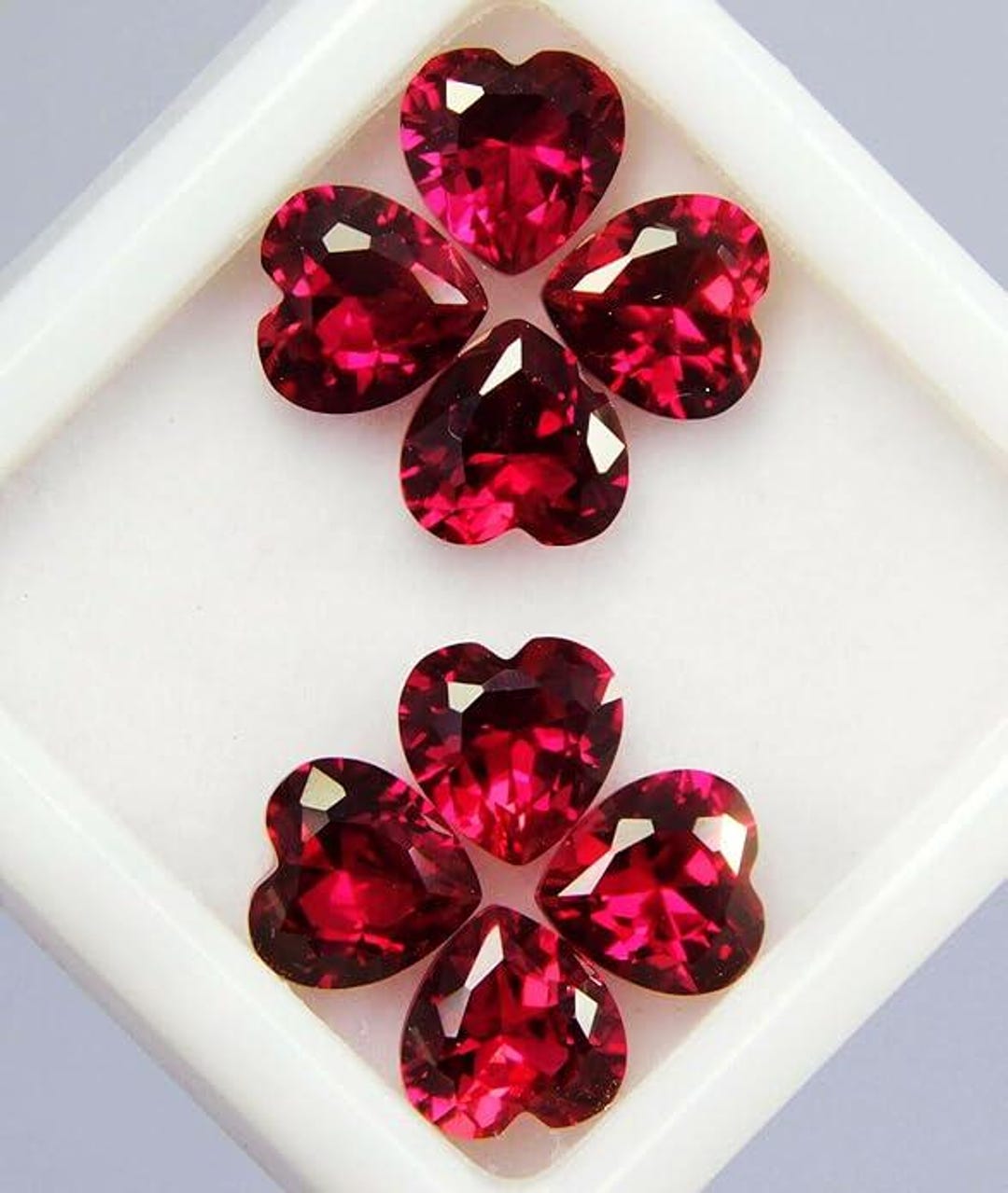 Certified Blood Red Ruby Heart Cut Gemstones – 8 Pcs, 6mm Jewellary ...
