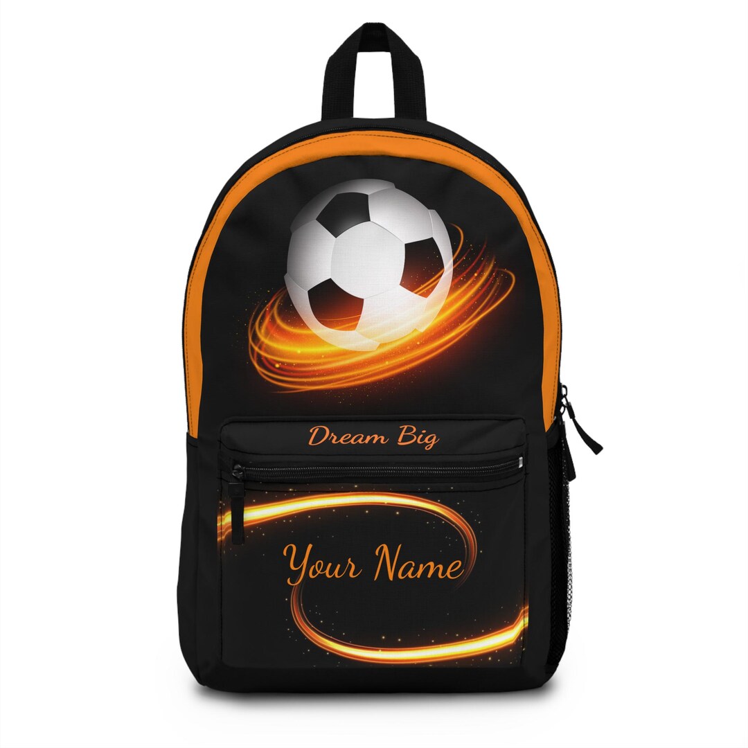 Personalizable Black Football Backpack - Sports Backback - Black School ...