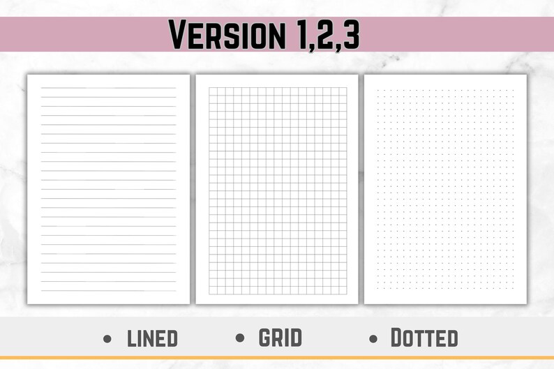Printable Notebook Pages | Lined Paper | Dotted ,grid Graph Paper ...