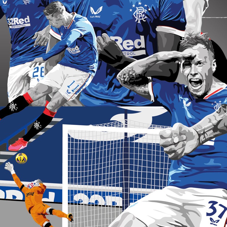 GLASGOW RANGERS FC 55th Title A3 Print - Etsy