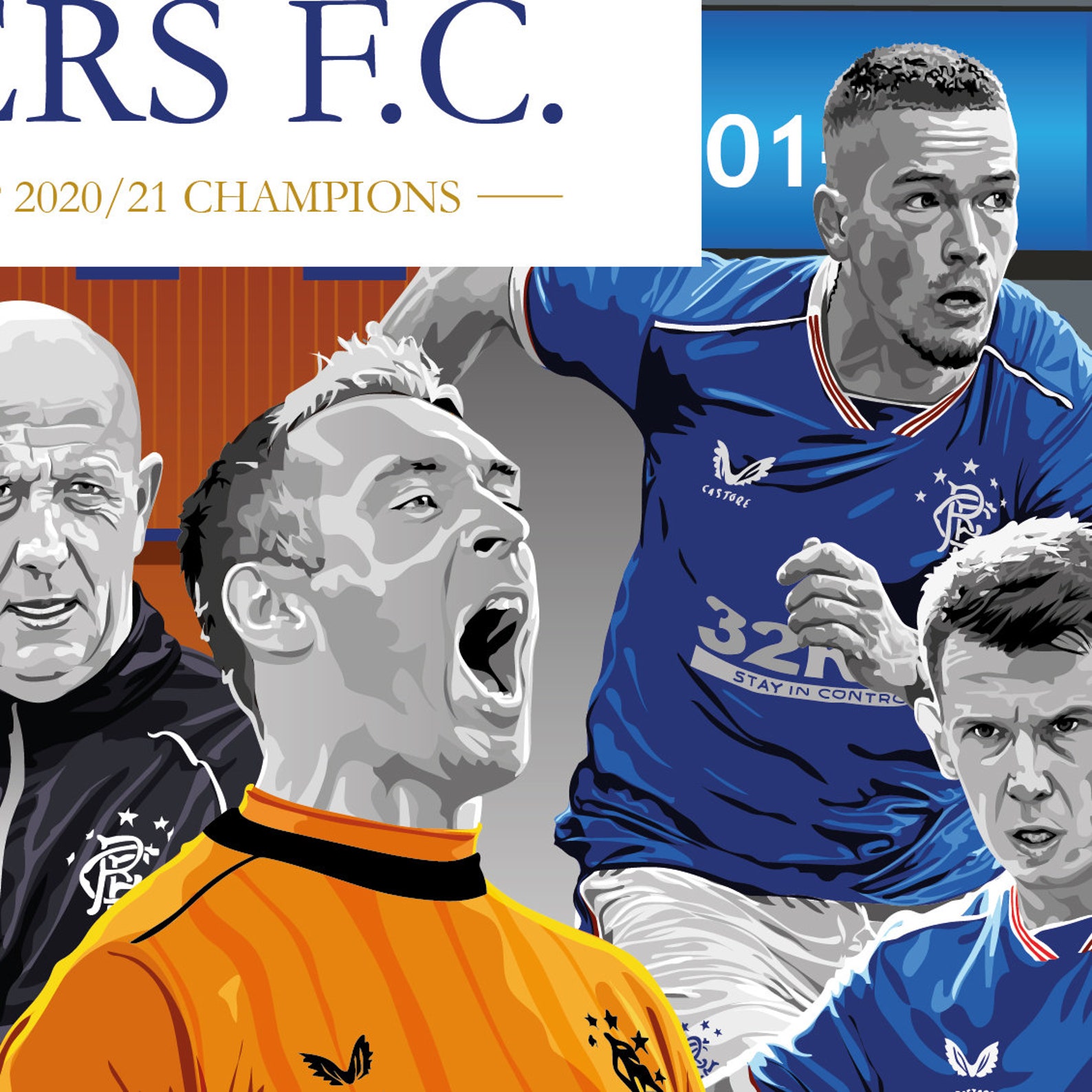 GLASGOW RANGERS FC 55th Title A3 Print - Etsy