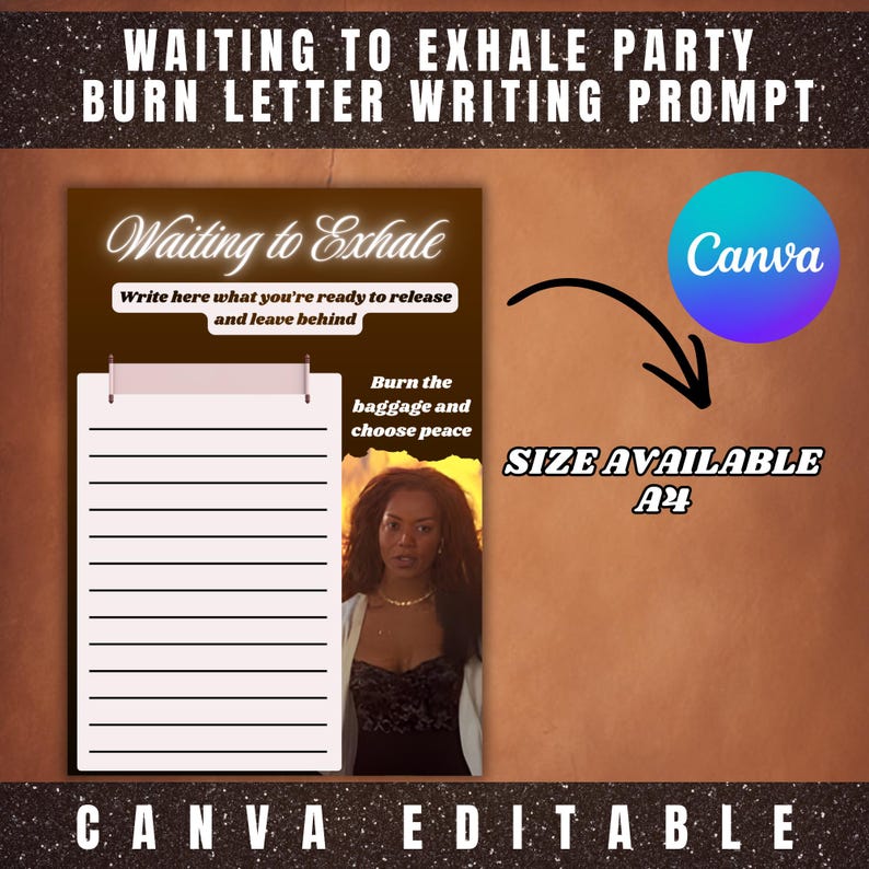 Waiting to Exhale Themed Burn List Canva Editable Template (digital ...