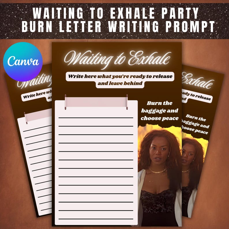 Waiting to Exhale Themed Burn List Canva Editable Template (digital ...