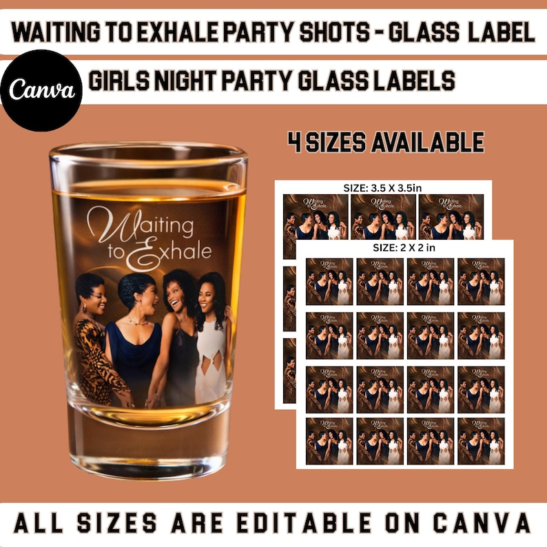 Waiting to Exhale Shot Glass and Cup Label: Let's Inhale a Shot ...