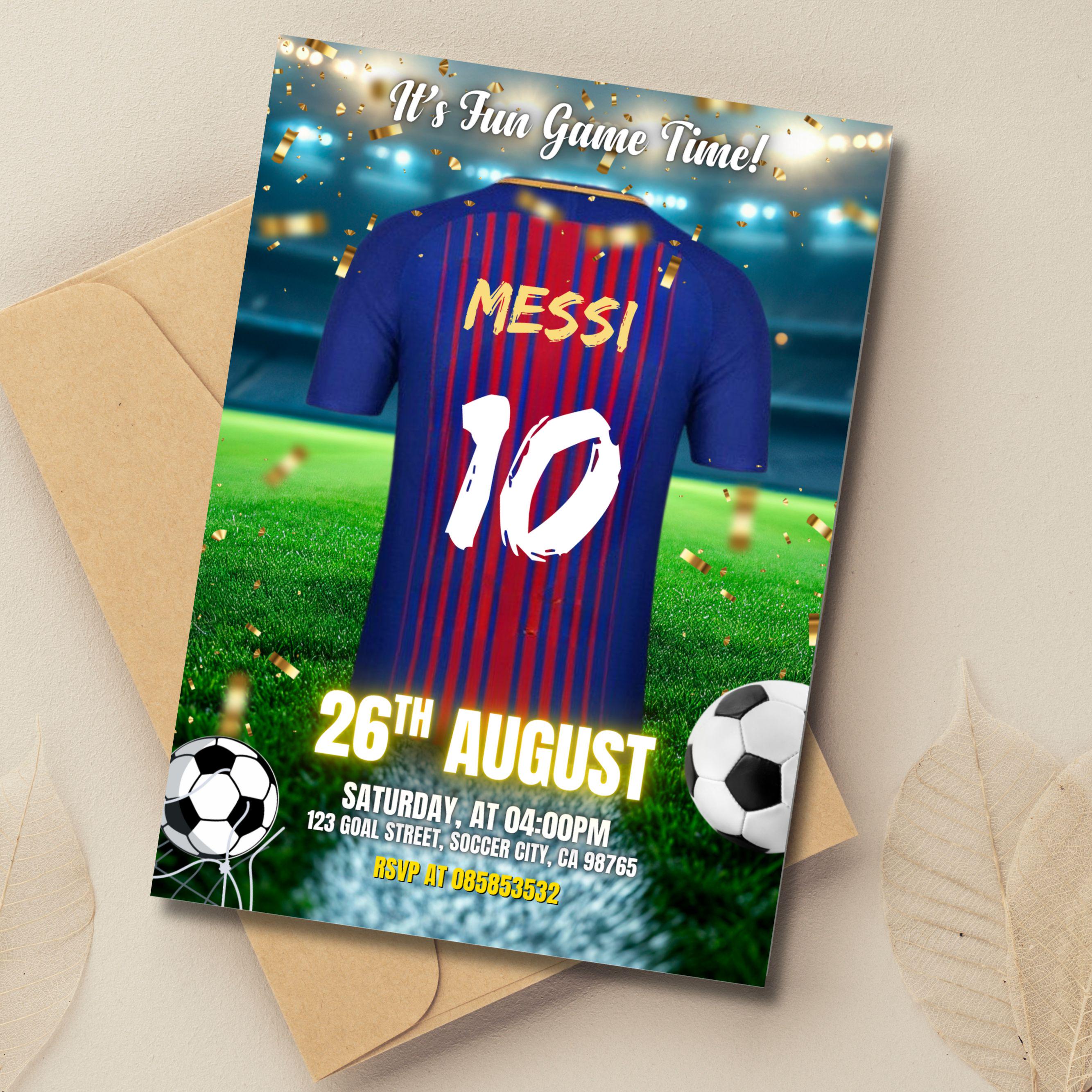Editable Soccer Birthday Invitation, Customizable Age Jersey Ticket ...