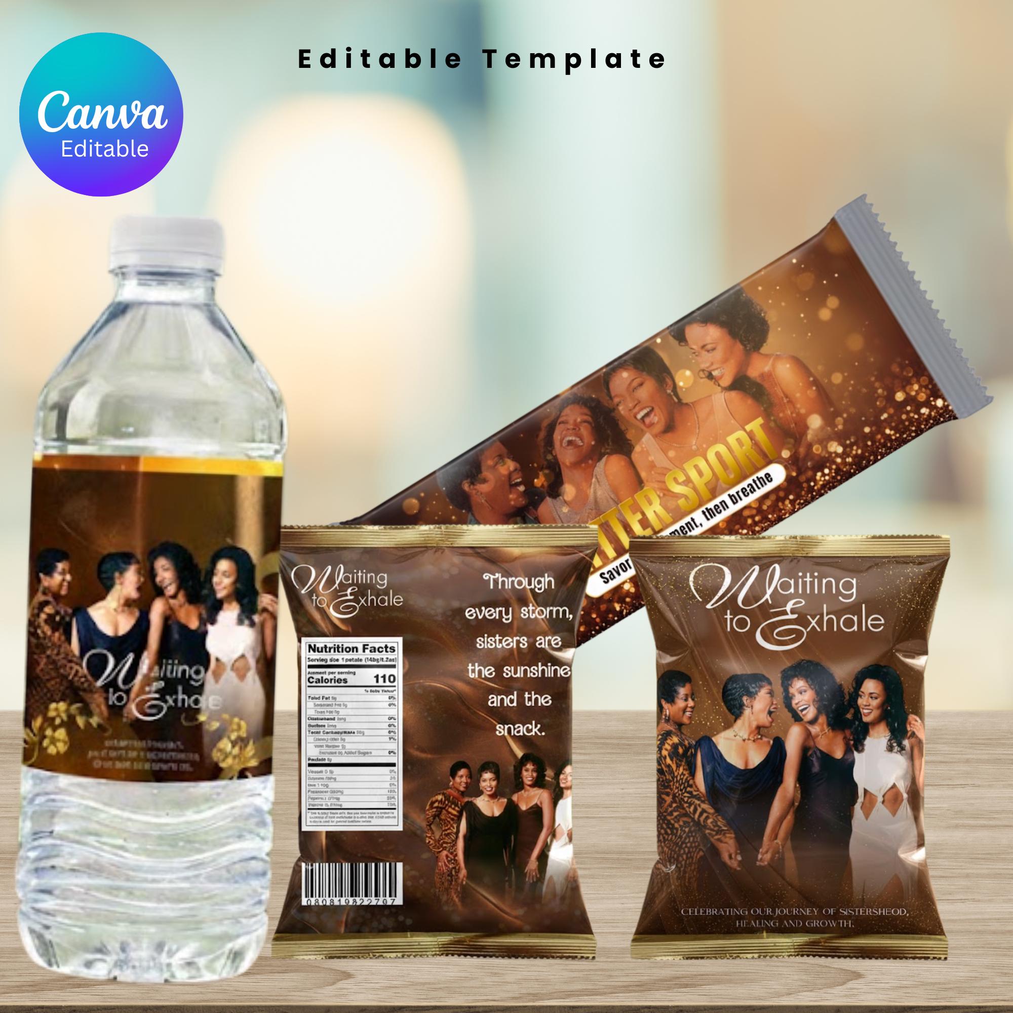 Waiting to Exhale Party Favor Labels | Chip Bag, Water Bottle, Candy ...
