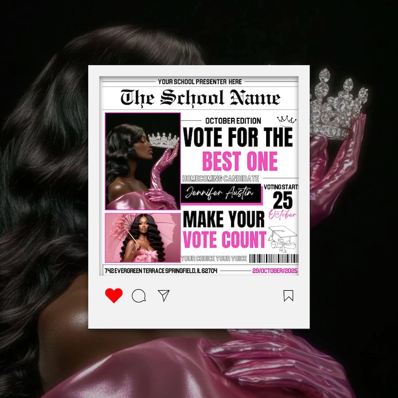 Homecoming Newspaper Flyer,homecoming Flyer Template,homecoming Queen ...
