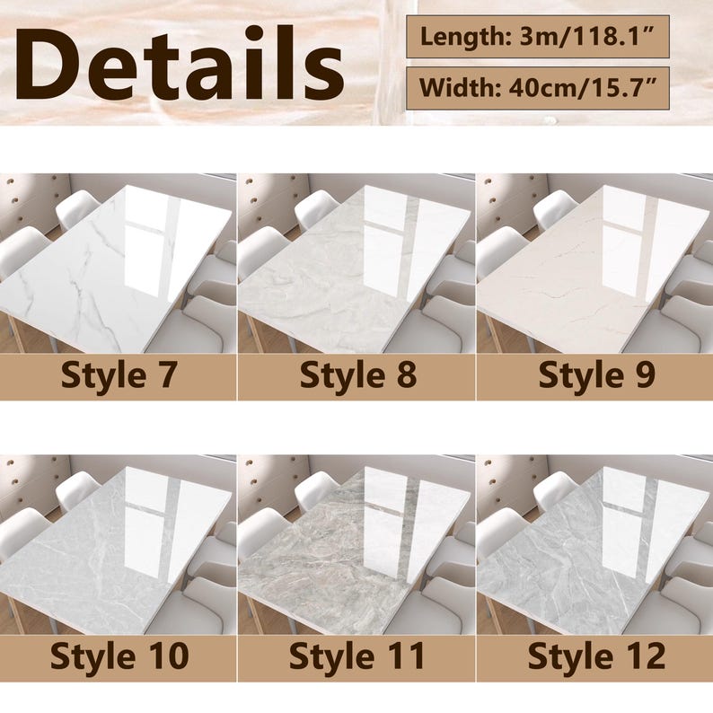 Marble Contact Paper: Self-adhesive, Waterproof Countertop Stickers - Etsy