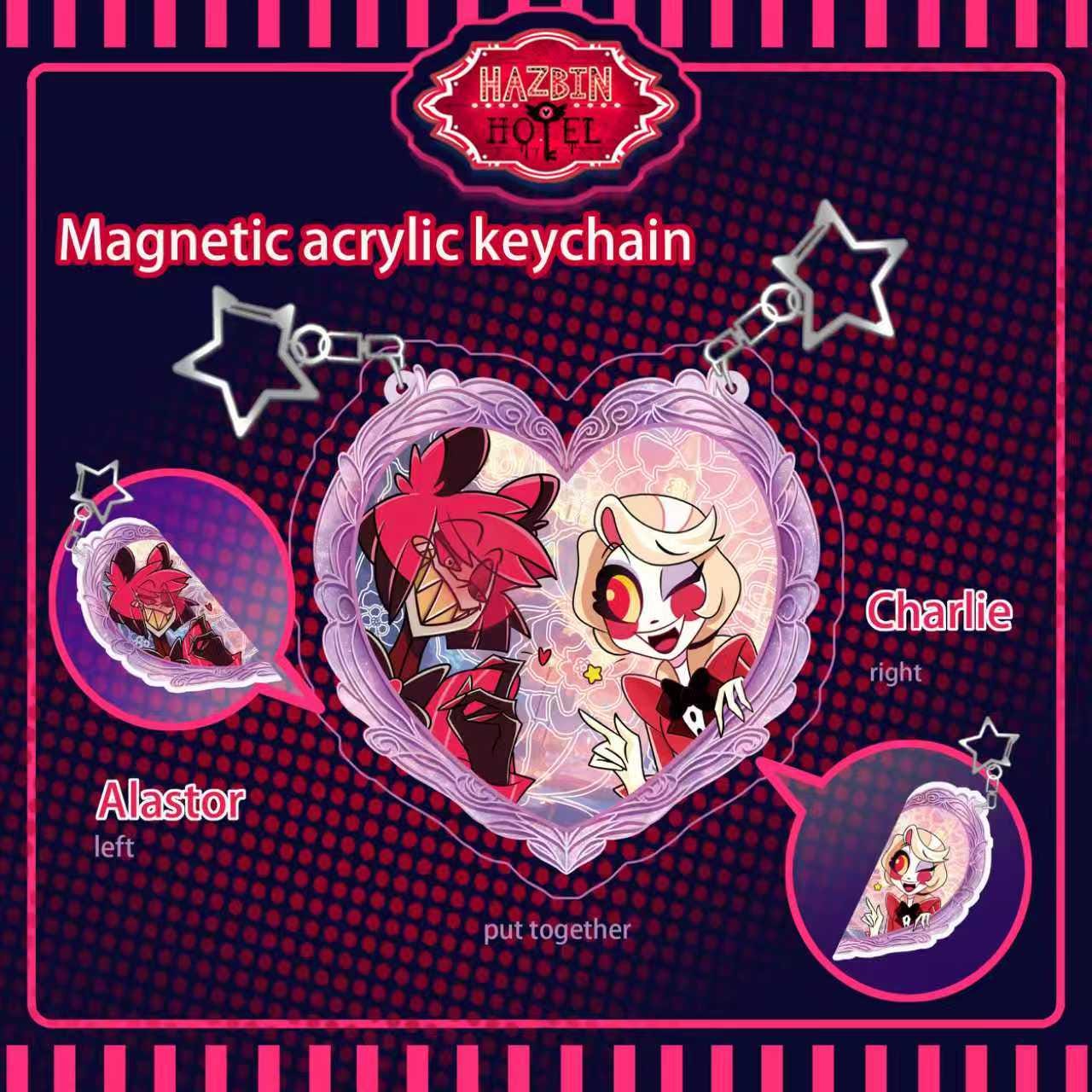 Hazbin Hotel Magnetic Heart Keychains - Etsy