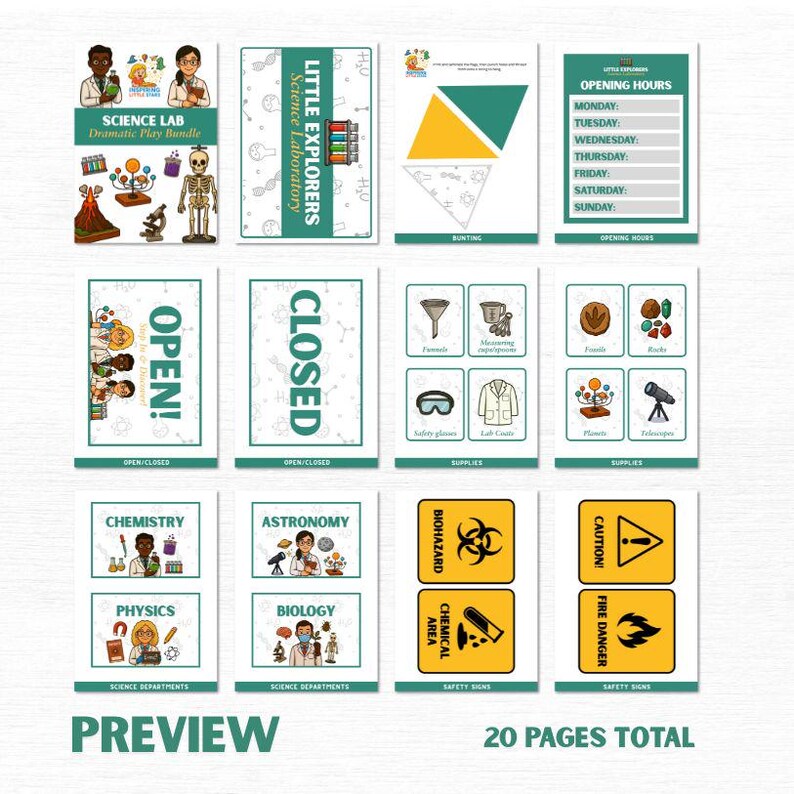 Science Lab Dramatic Play Bundle: Printable Pretend Play PDF - Etsy